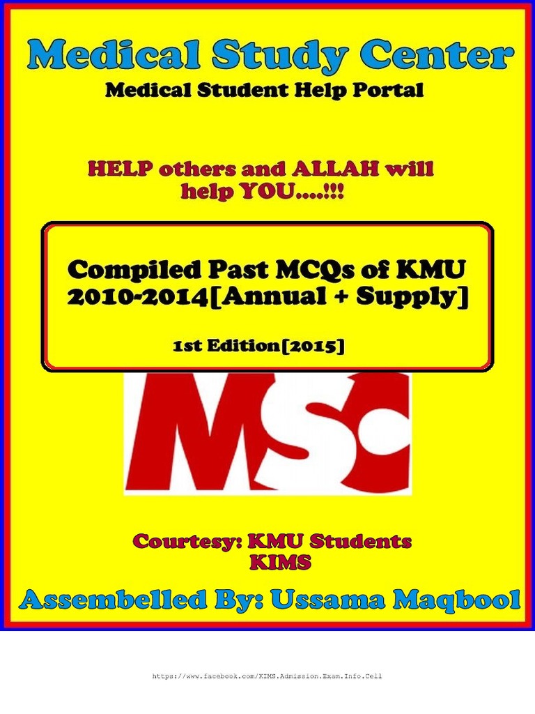 2nd Year KMU Past Papers MCQs (2010-2014) by Medical Study Center | PDF