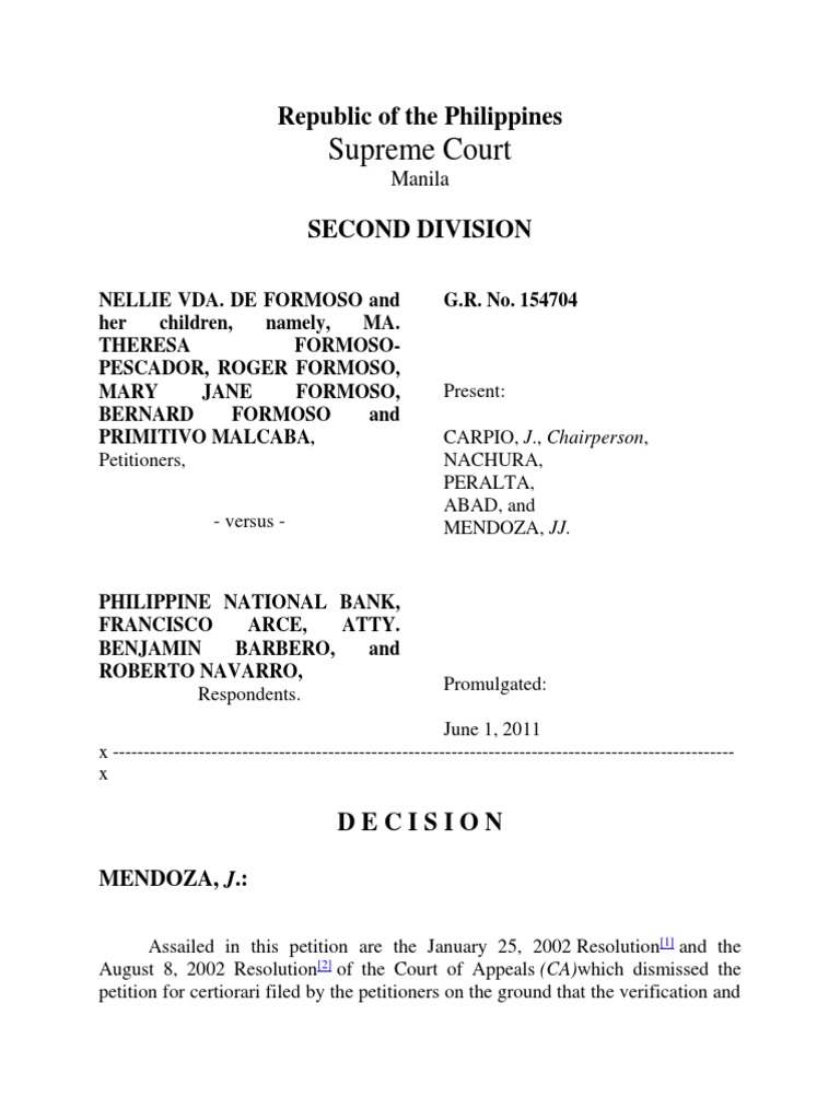 Formoso vs. PNB: Forum Shopping Ruling | PDF | Pleading | Complaint