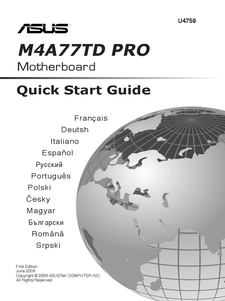 Manual Asus M4a77td Pro - QSG | PDF | Bios | Microcomputers