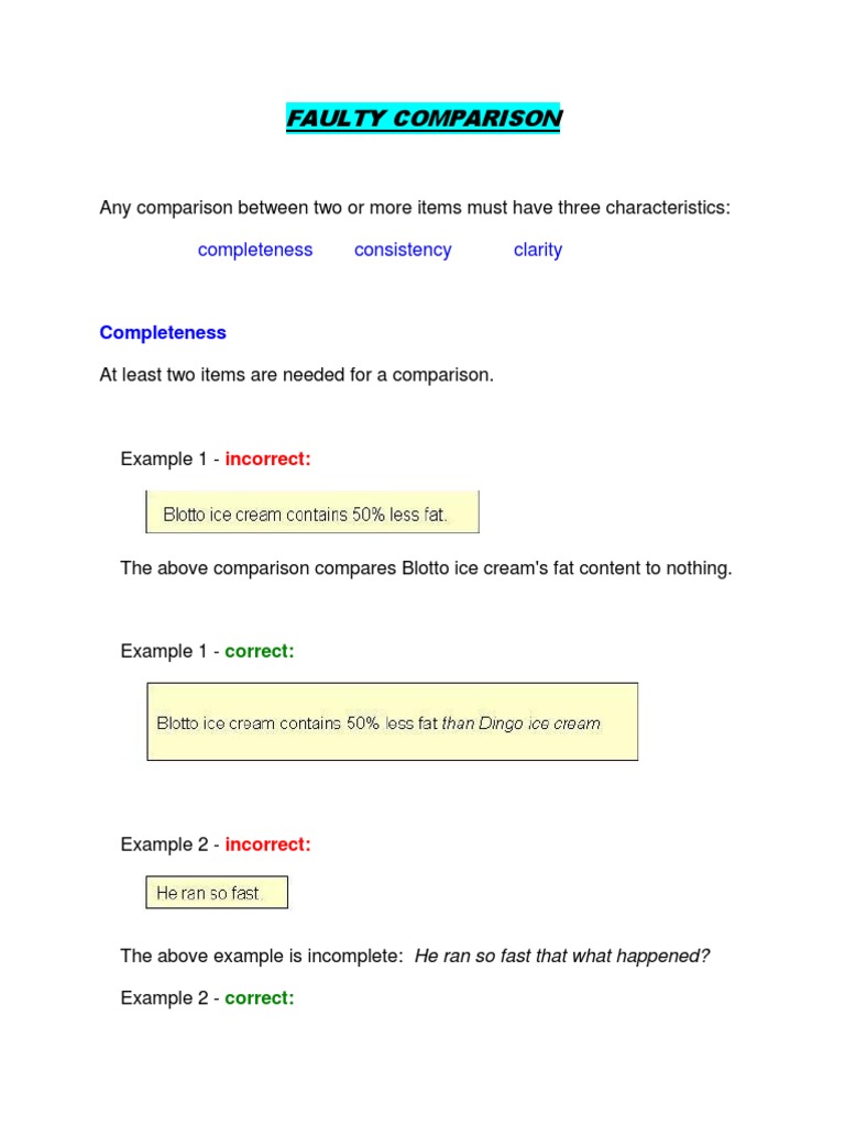 Faulty Comparison | PDF