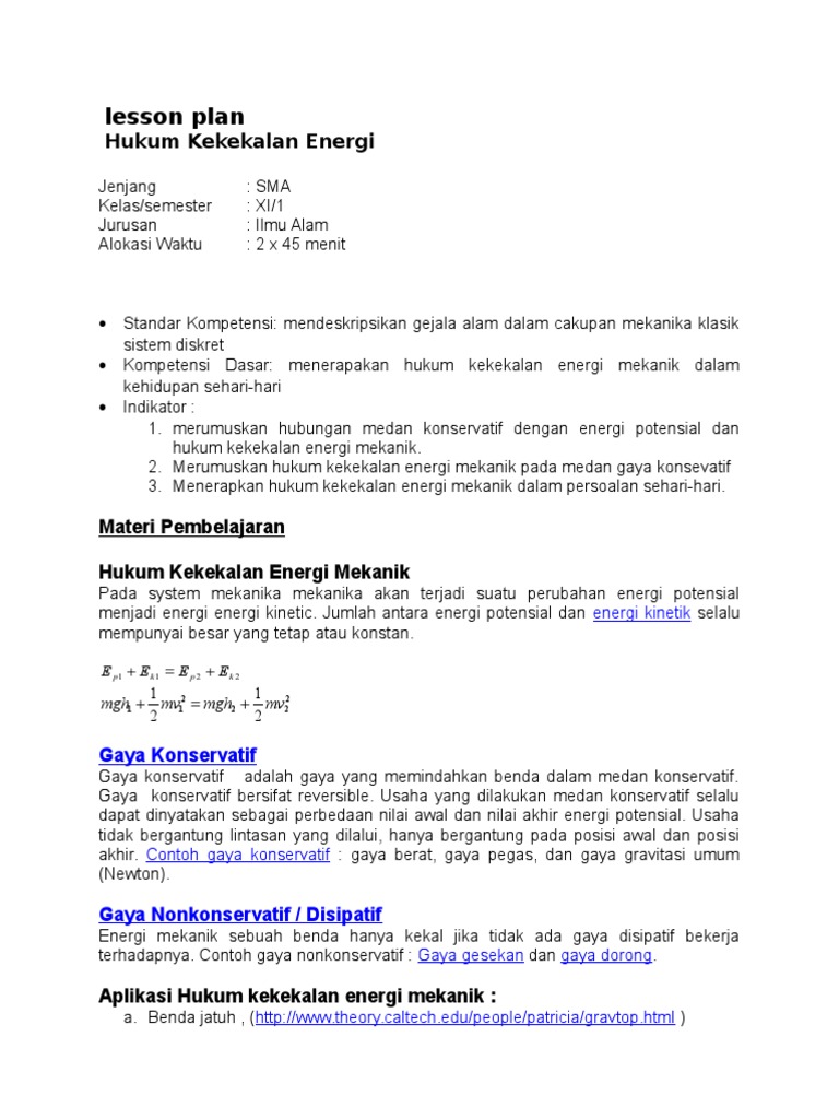 Lesson Plan | PDF | Metode & Bahan Ajar | Sains & Matematika