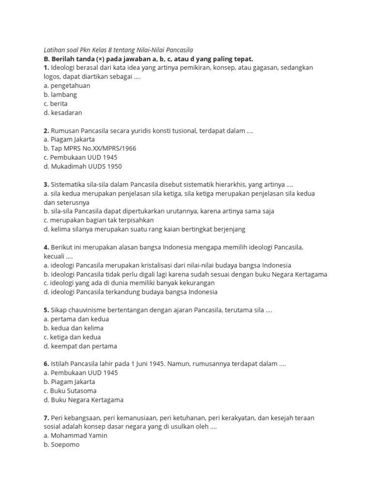 Soal PKN 2 | PDF