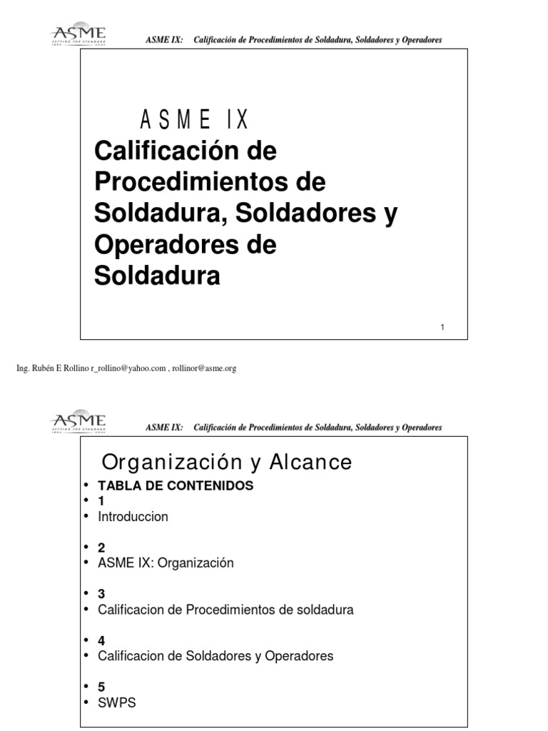 ASME IX Dipositiva PDF | PDF | Tecnología
