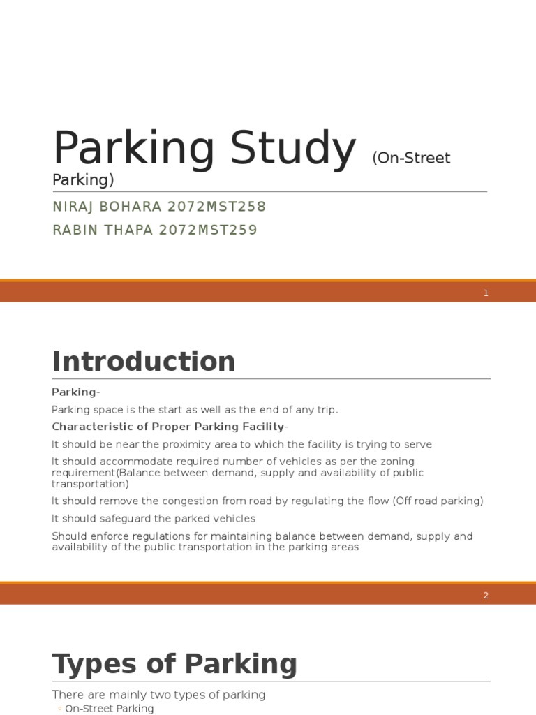 Parking Study...... | PDF | Parking | Street