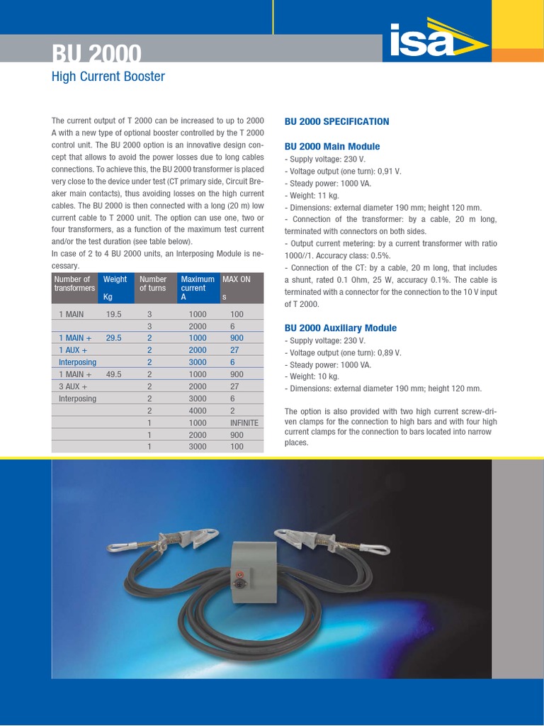 BU2000 | PDF | Transformer | Power (Physics)
