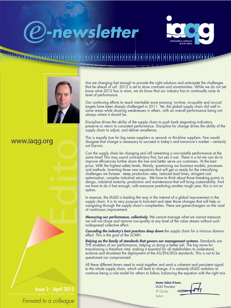 IAQG Newsletter 3 - April 2012 | PDF | Supply Chain Management | Supply ...