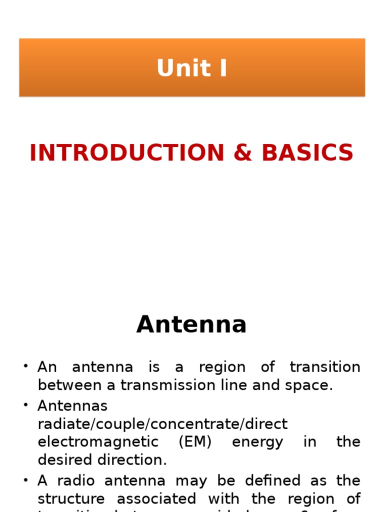 AWP Unit I Antenna Basics | PDF | Antenna (Radio) | Signal To Noise Ratio