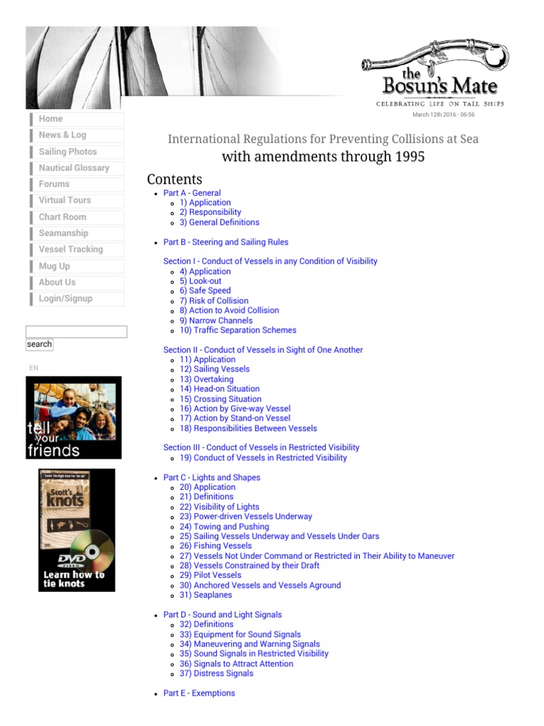 International Regulations for Preventing Collisions at Sea (COLREGS ...