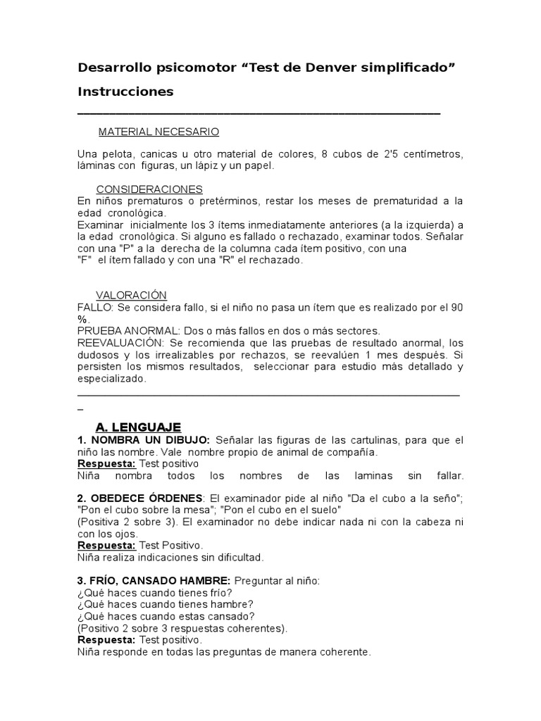 Test de Denver | PDF | Pie