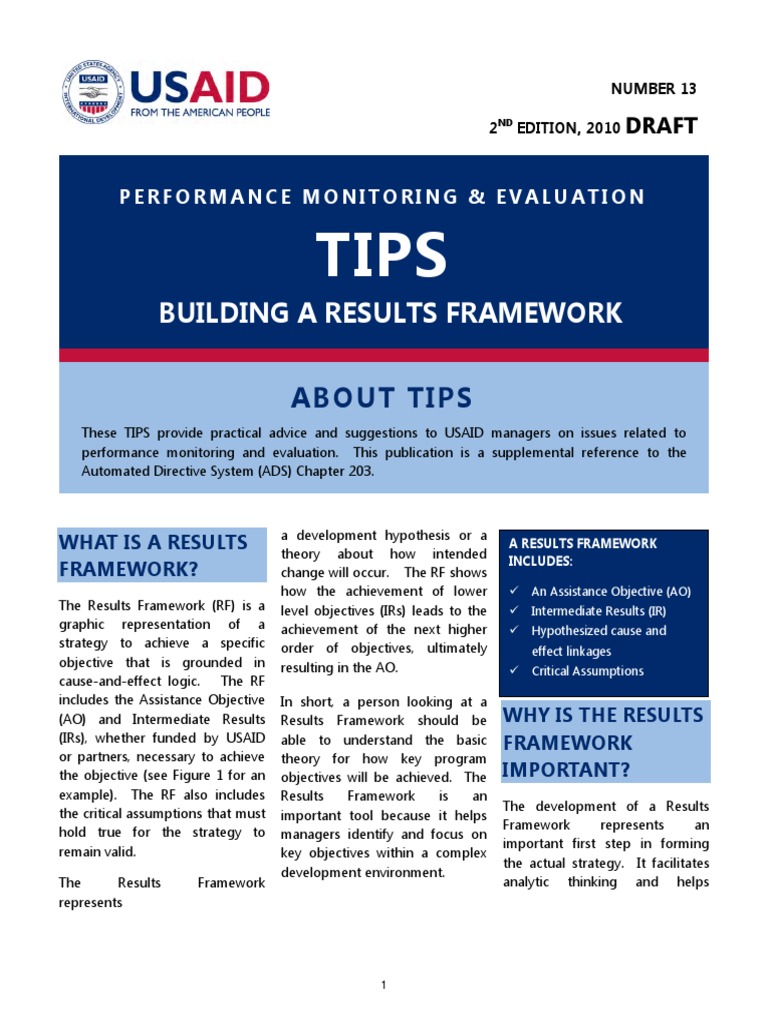 M&E - Build Result Framework PDF | PDF | United States Agency For ...