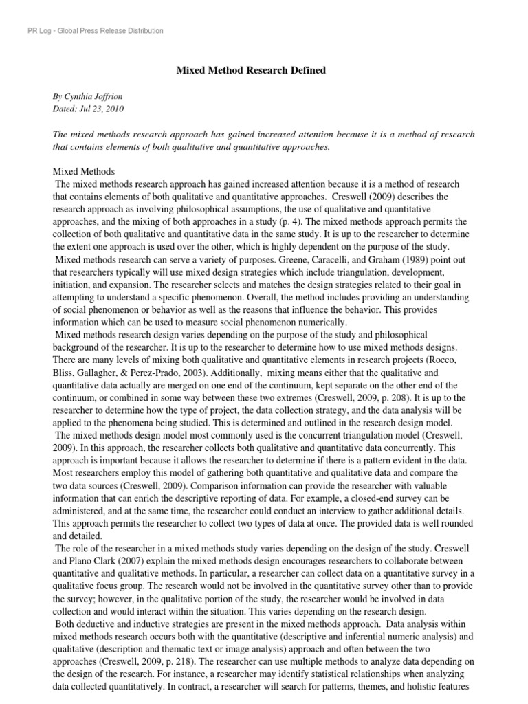 Mixed Method Research Defined | PDF | Qualitative Research ...