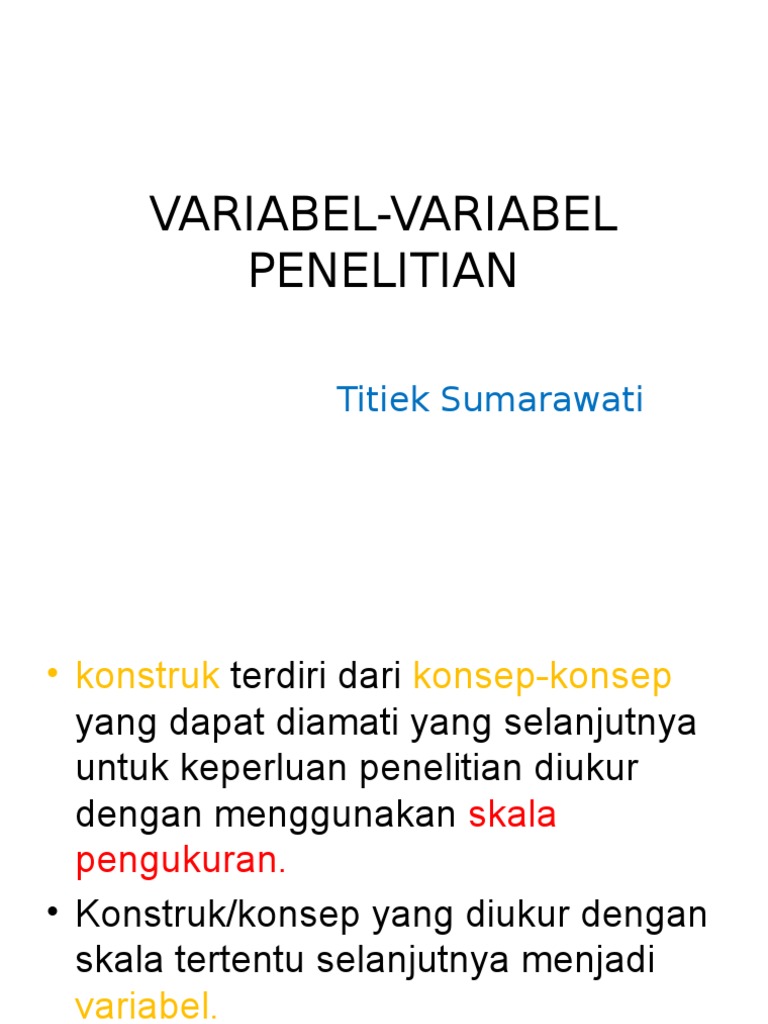Jenis dan Pengertian Variabel Penelitian | PDF