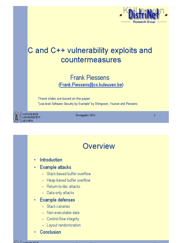 C Vulnerabilities Slides | PDF | Pointer (Computer Programming) | C (Programming Language)
