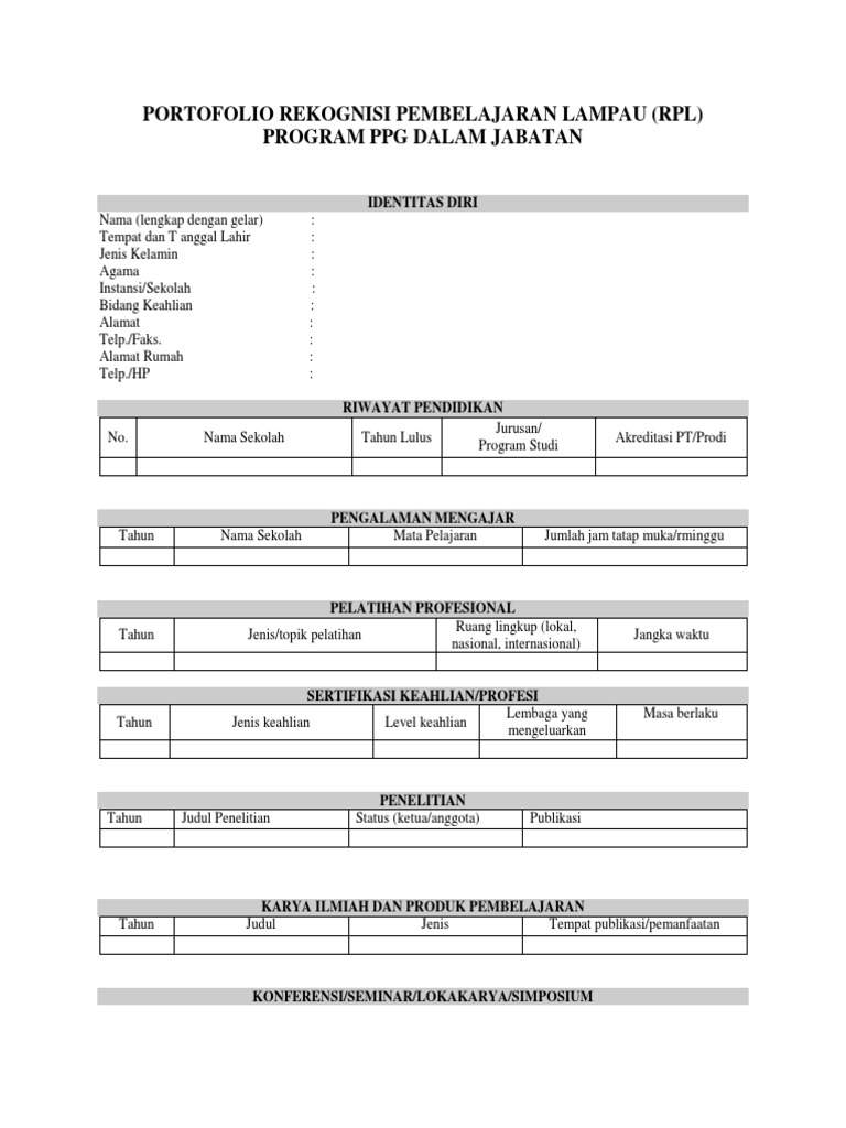 Contoh Portofolio RPL | PDF