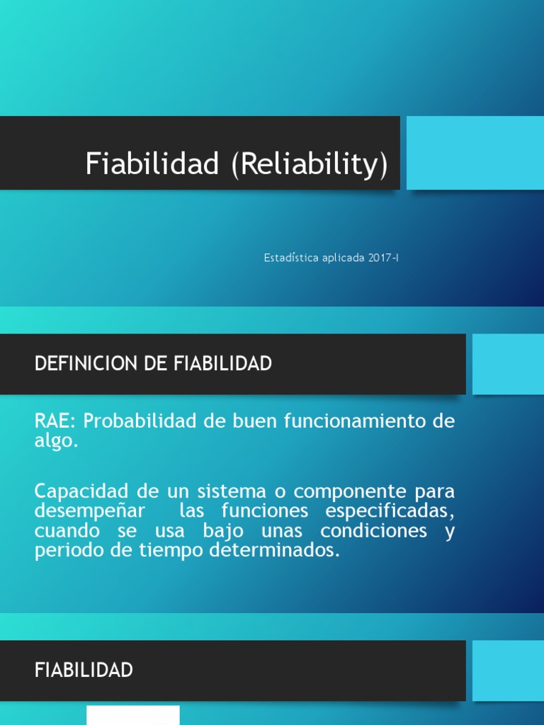 Fiabilidad (Reliability) | PDF | Ingeniería de confiabilidad | Science