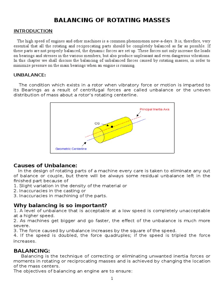 Balancing of Rotating Masses | Download Free PDF | Rotation | Rotation ...