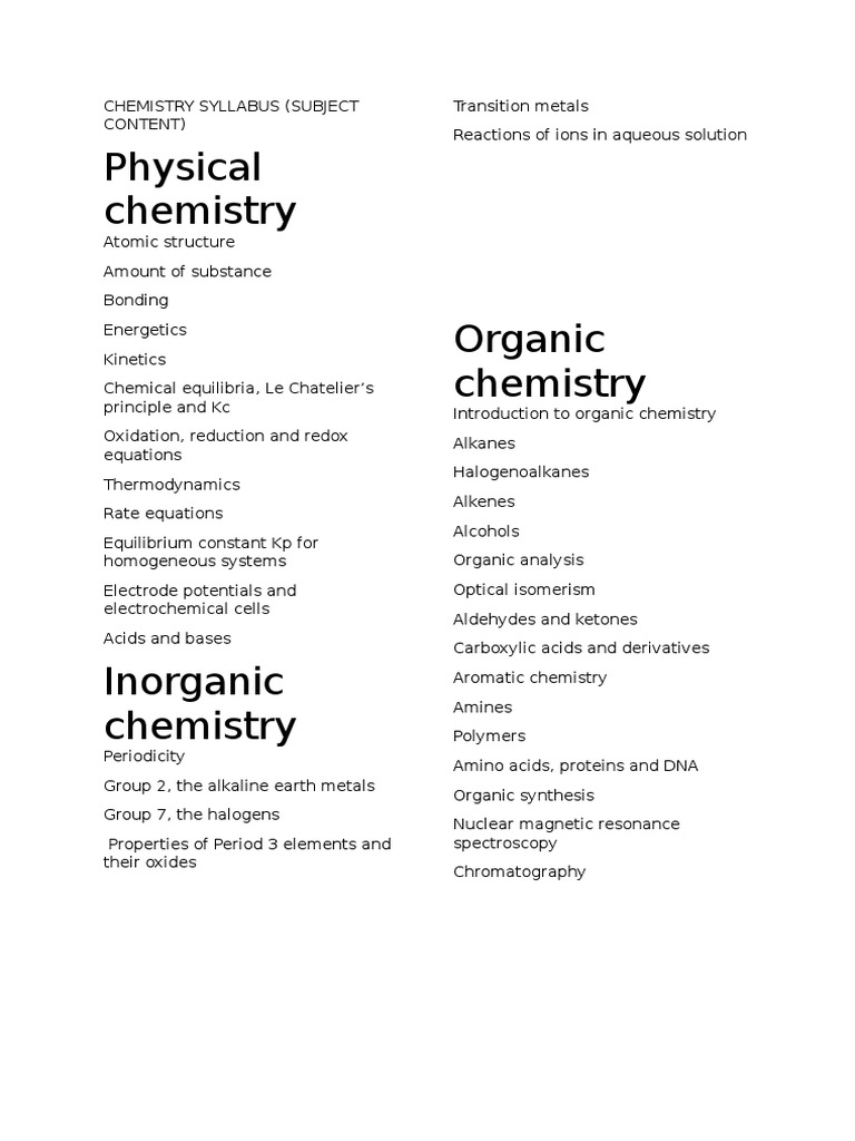 A Comprehensive Guide to the Fundamental Topics of Chemistry Including ...