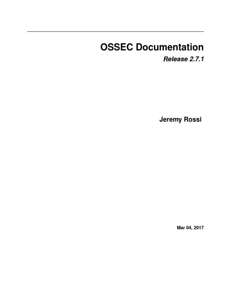 Ossec Docs | PDF | Ip Address | Operating System