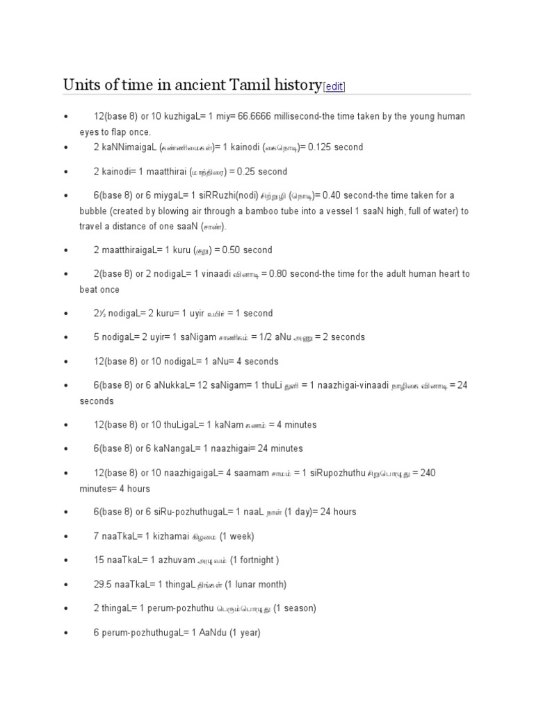 Ancient Tamil Time Units Explained | PDF | Acre | Scientific Observation