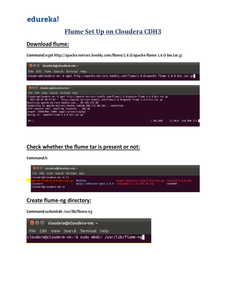Flume Set Up On CLoudera CDH3 | PDF | Directory (Computing) | Computer File