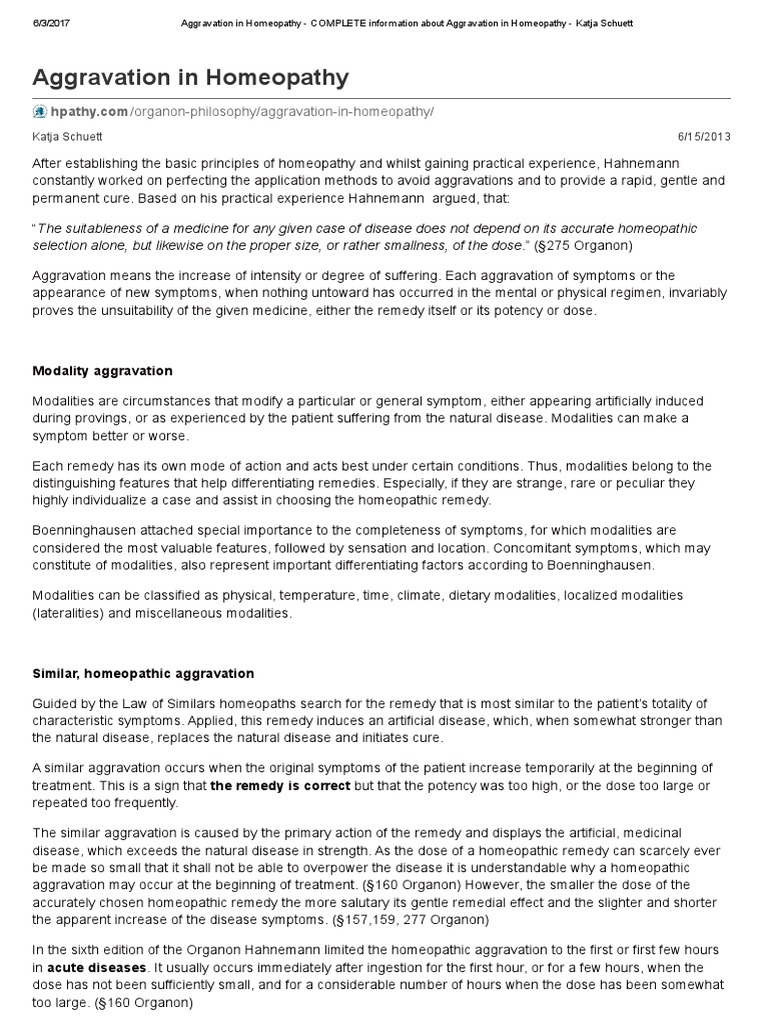 Aggravation in Homeopathy - COMPLETE Information About Aggravation in ...