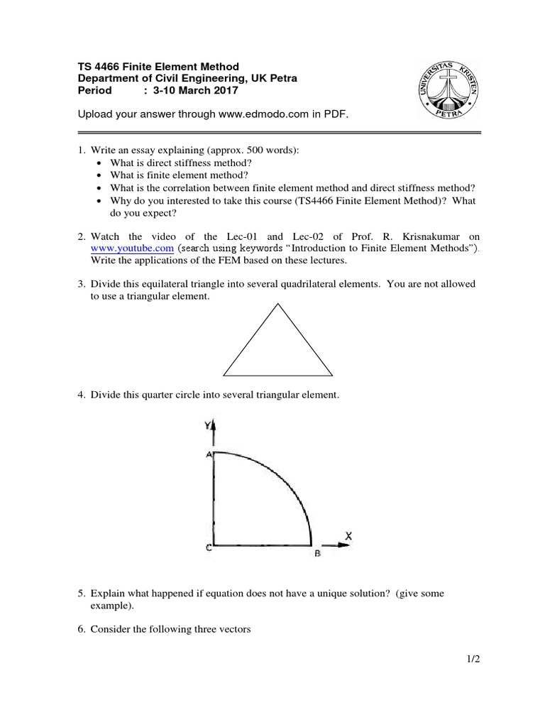 Assignment 1 Finite Element Method Pdf