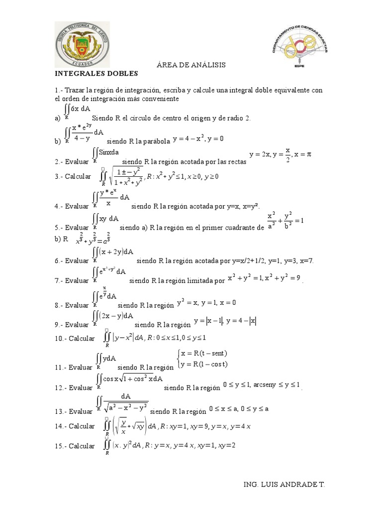 Deber de Integrales Múltiples y Análisis Vectorial | PDF | Integral | Esfera