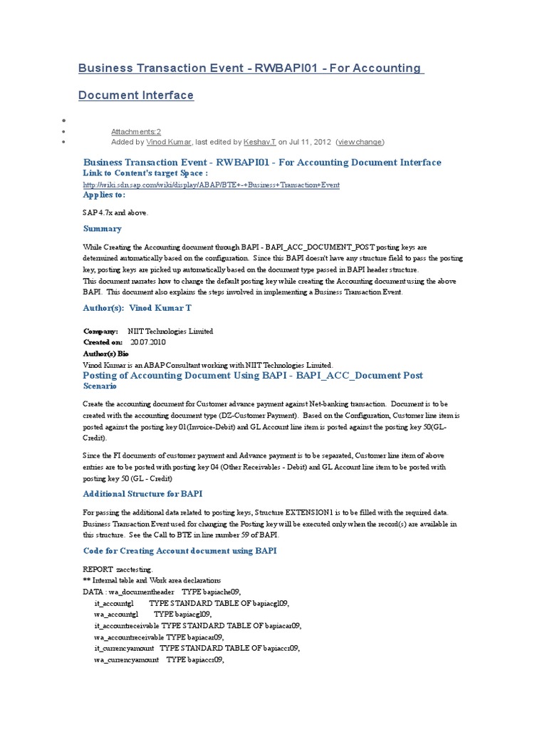 Bapi Acc Document Post Pdf Information Technology Management Software Engineering