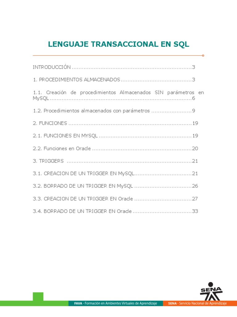 Lenguaje Transaccional en SQL | PDF | SQL | Tabla (base de datos)