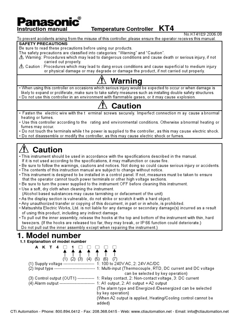 Panasonic KT4 Manual | PDF | Relay | Direct Current