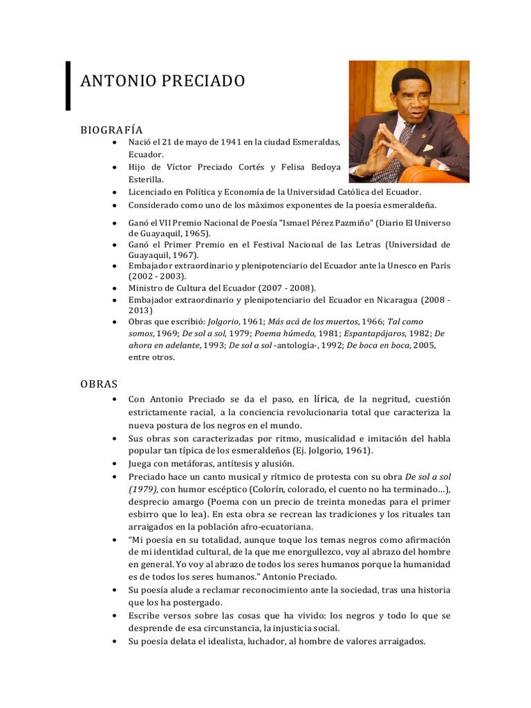 ANtonio Preciado | PDF | Ecuador