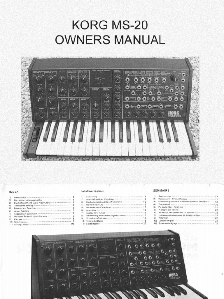 Korg MS20 Owners Manual | PDF