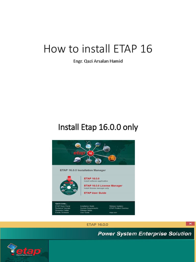 How To Install ETAP 16 | PDF | Computing Platforms | Data Management