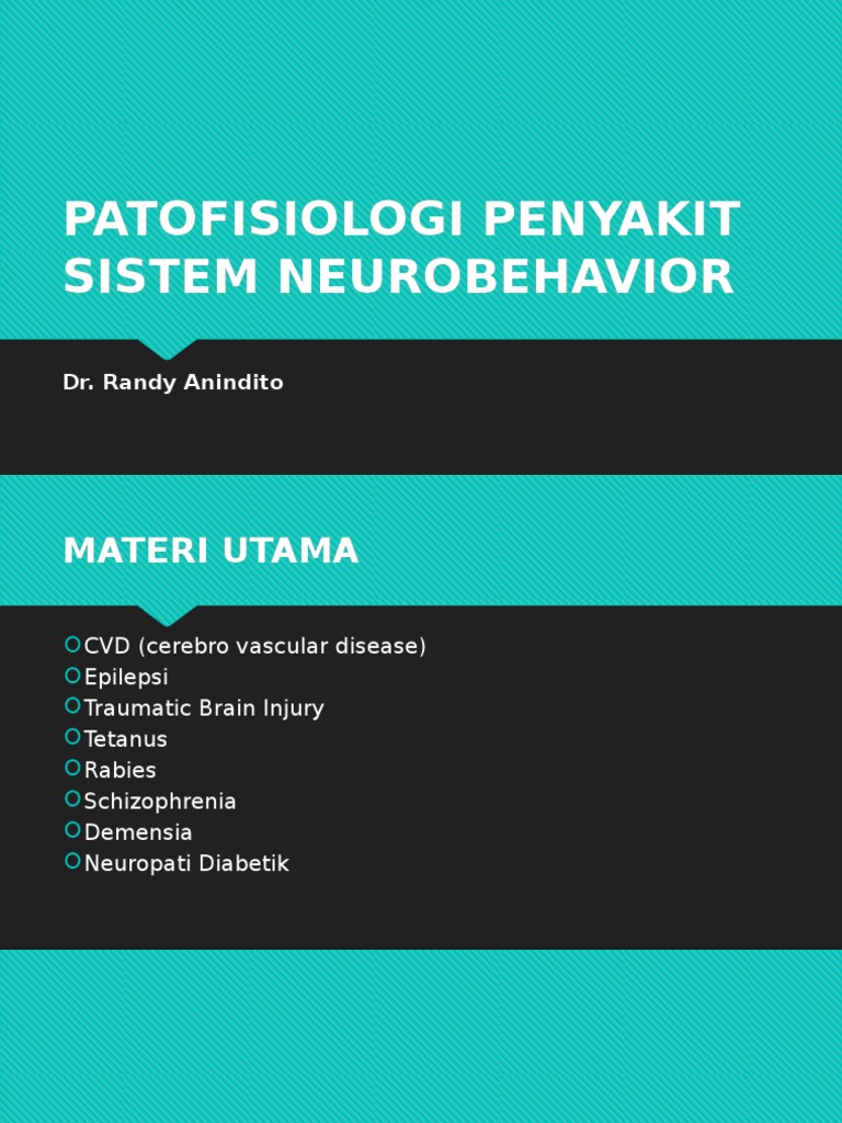 Patofisiologi Penyakit Sistem Neurobehavior | PDF