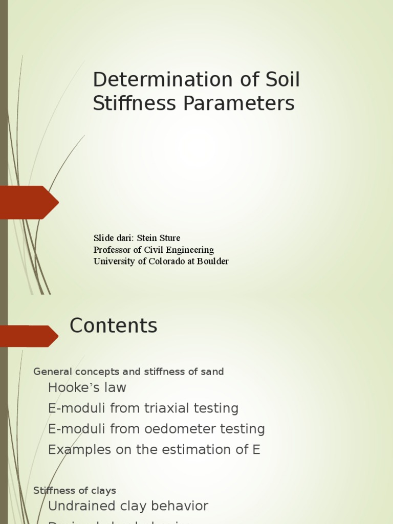 Soil Stiffness Parameter Determination | PDF | Young's Modulus ...