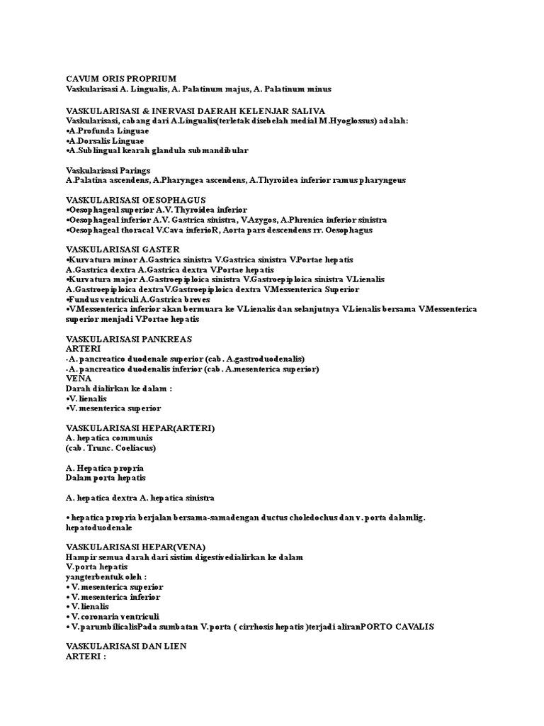 Cavum Oris Proprium | PDF