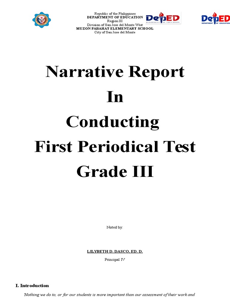 Narrative Report | PDF | Educational Assessment | Test (Assessment)