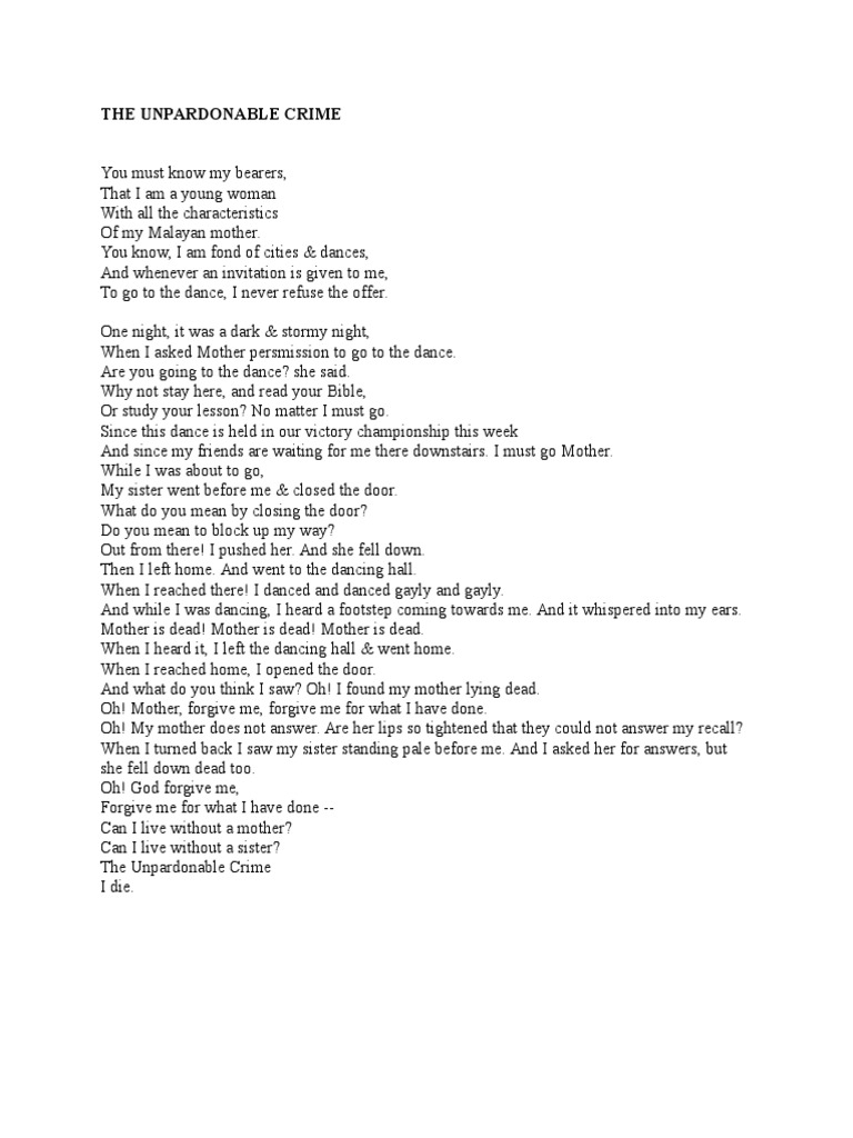 The Unpardonable Crime | PDF