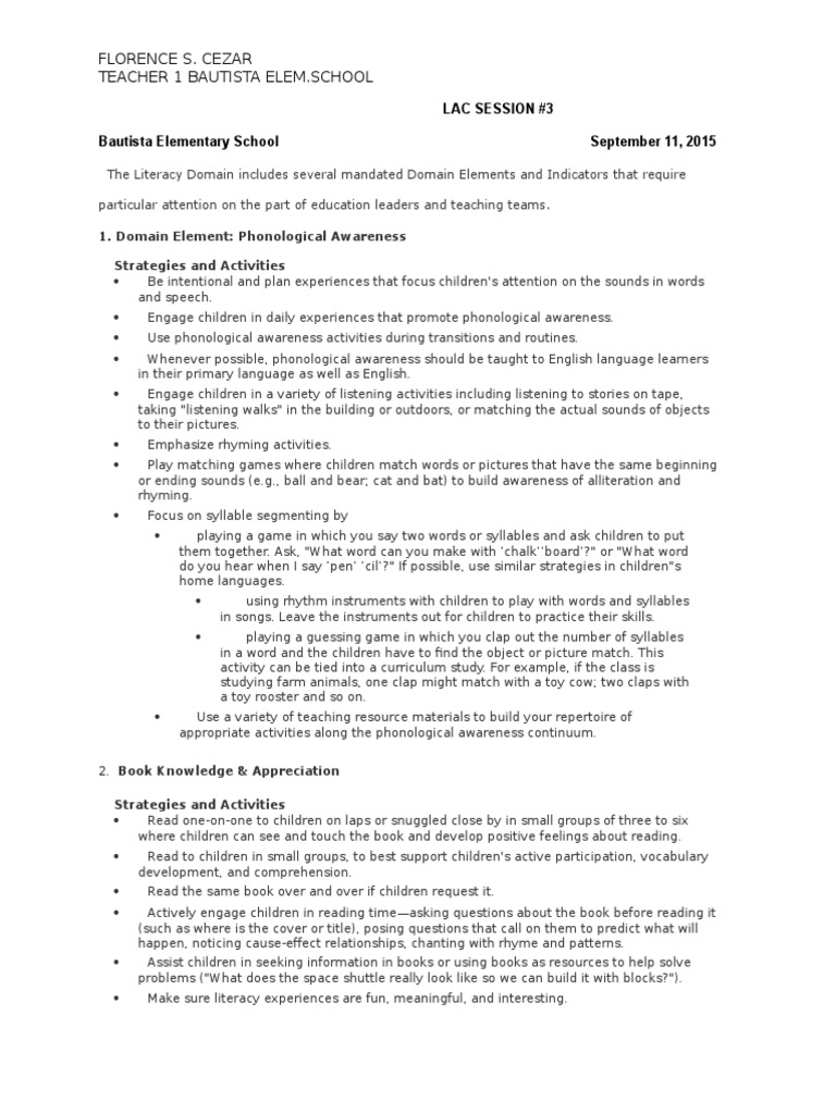 TOPIC Questions LAC Session 2 | PDF | Reading (Process) | Human ...