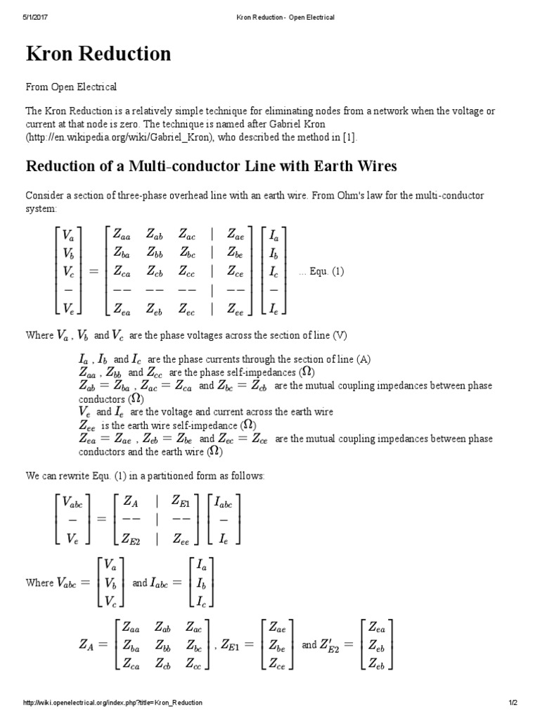 Kron Reduction - Open Electrical | PDF | Physics | Force