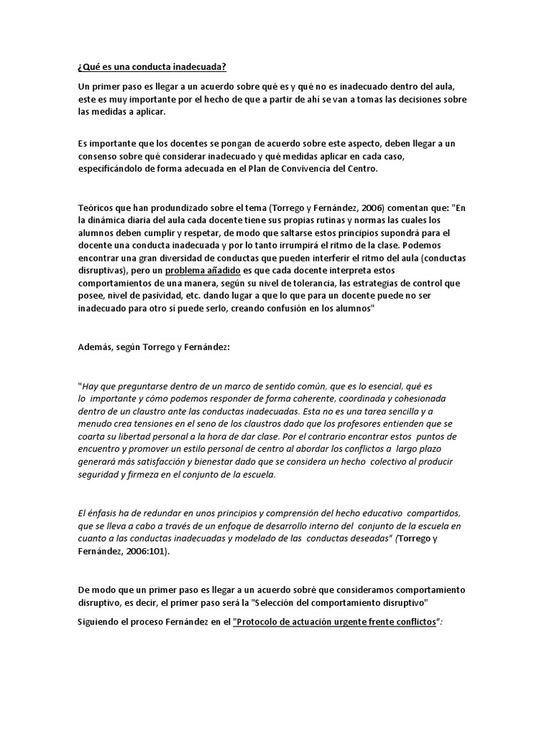 Qué Es Una Conducta Inadecuada | Descargar gratis PDF | Comportamiento ...