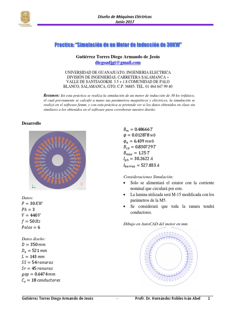 Induction Motor Simulation Femm Pdf Máquinas Ingeniería Mecánica