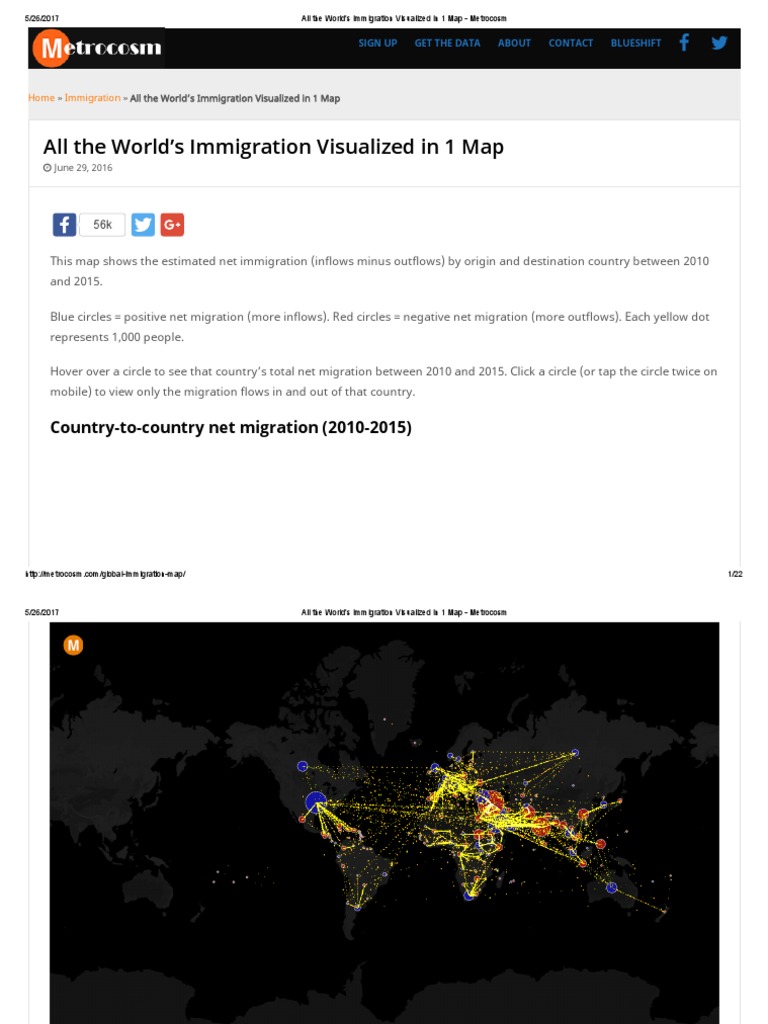 All The World's Immigration Visualized in 1 Map - Metrocosm | PDF ...