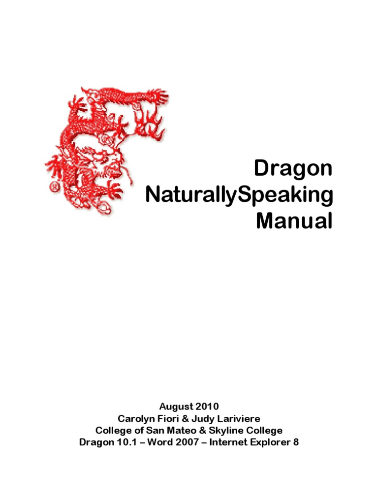 Dragon Manual 2010 | PDF | Speech Recognition | Microsoft Word