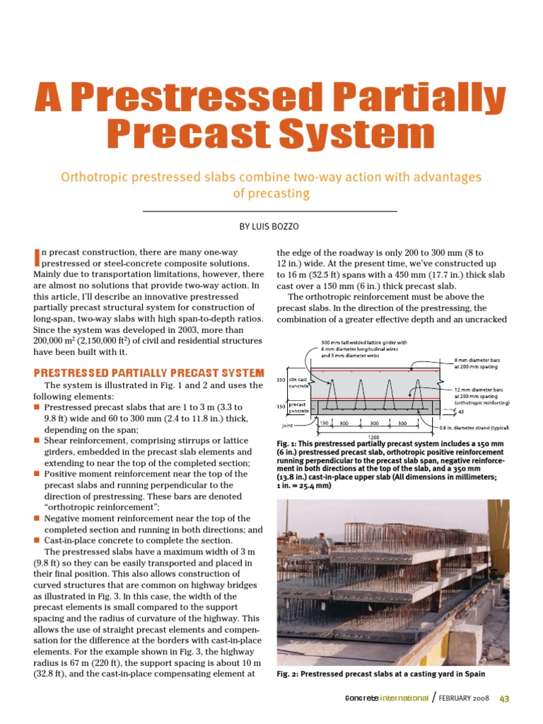 A Prestressed Partially Precast System | PDF | Precast Concrete ...