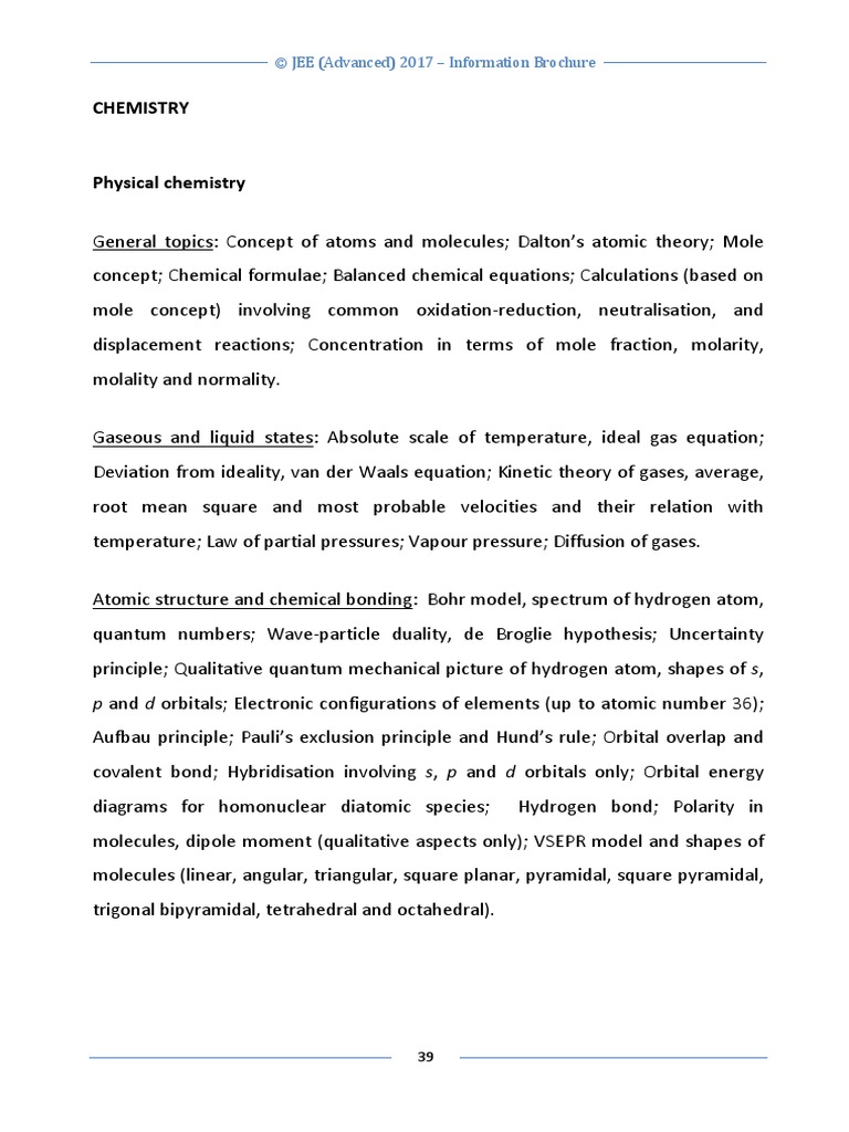 PCM Syllabus IIT Advanced | PDF | Alkane | Matrix (Mathematics)