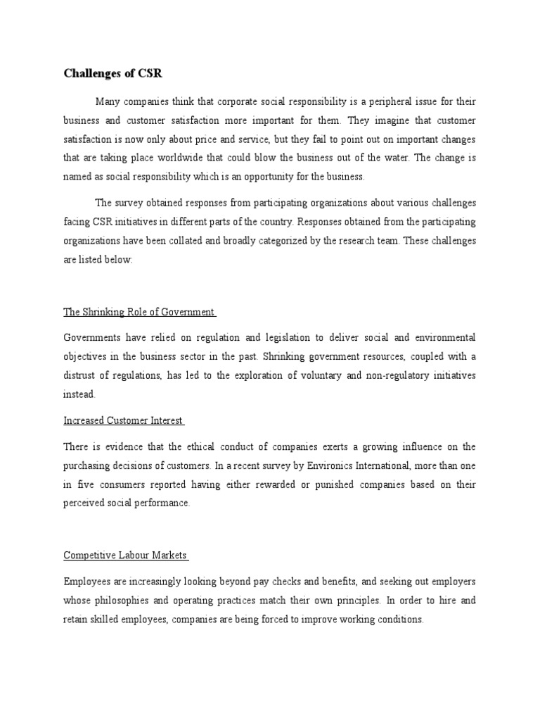 Challenges of CSR & Examples | Corporate Social Responsibility | Employment