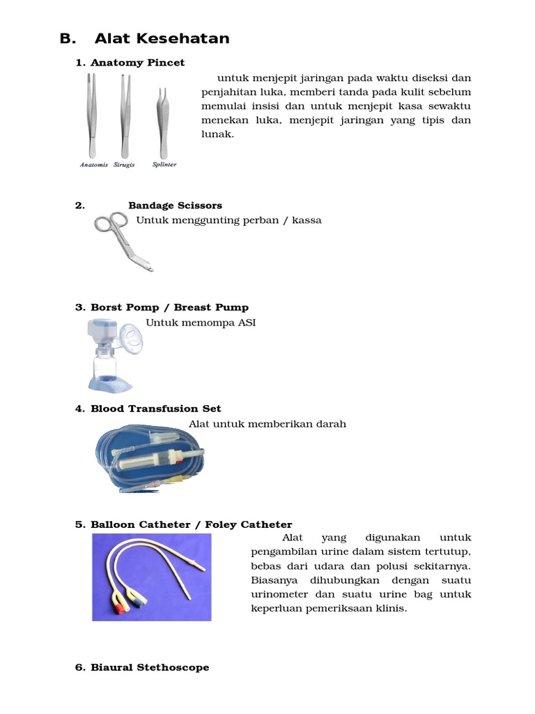 Daftar Alat Kesehatan dan Fungsinya | PDF