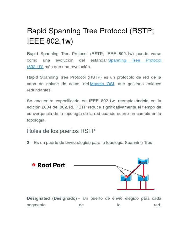 Rapid Spanning Tree Protocol | PDF | Protocolos de comunicaciones ... Rapid Spanning Tree Protocol | PDF | Protocolos de comunicaciones ...