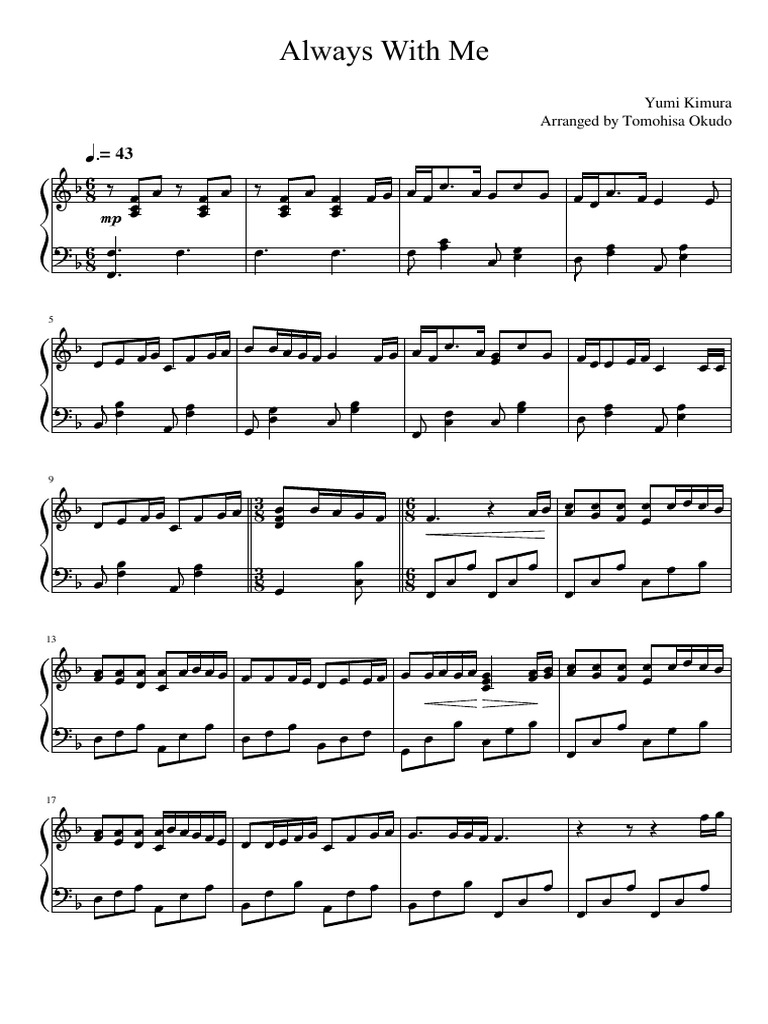 Always With Me Piano Cover. | PDF